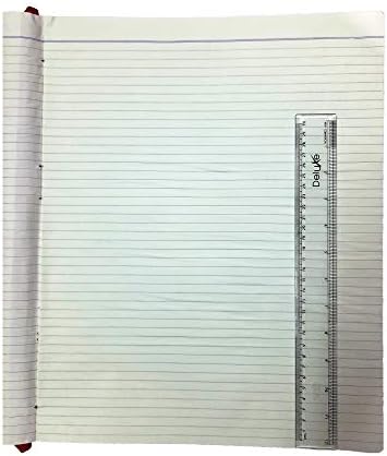 LRS Ruled Register Big Size - 43 x 34 cm - Red Half Canvas PVC Binding ...