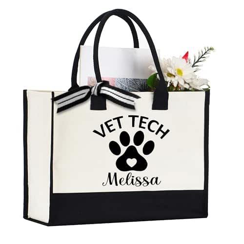 Amazon.com: Personalized Vet Tech Tote Bag, Gift for Veterinarian, Vet ...