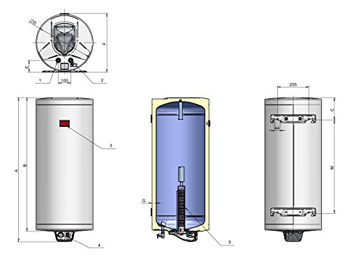 Elektro Warmwasserspeicher Boiler mit verschleißfreiem Keramikheizstab, wandhängender Boiler in ...