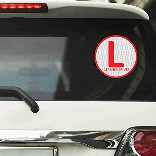 CVANU 2pcs Reflective L-Board Learner Driver Vinyl Exterior Decal Red ...