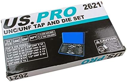 US PRO 24PC UNC/UNF Tap and Die Set 2621 : Amazon.co.uk: DIY & Tools
