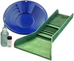 Amazon.com: Sluice Monkey 12" Blue Gold Pan, Sniffer, Vial & Pocket ...