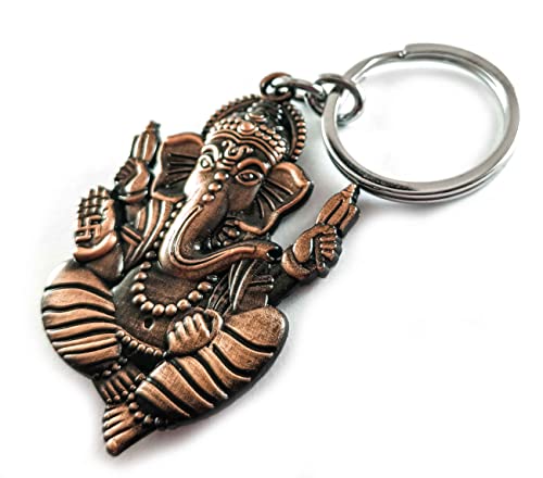 SGE 89 Lord Ganesha Ganpati Ji Metal Keychain & Keyring (Copper ...