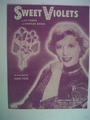 song sheet SWEET VIOLETS Dinah Shore 1941: NN: 3433085944179: Amazon ...