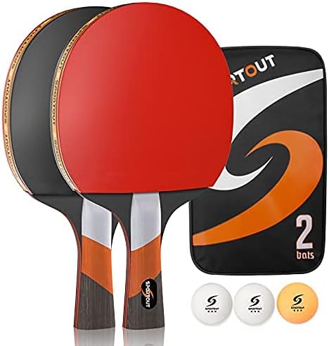 Sportout Table Tennis Bats, Ping Pong Set with 2 Bats and 3 Balls ...