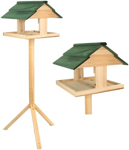 Discoball Wooden Bird Table Garden Birds House Feeding Station Platform ...