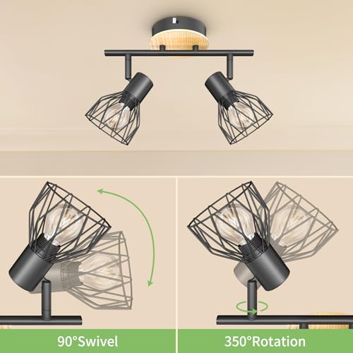 Kimjo Spot Light Fittings 2 Way Ceiling Lights – Rotatable Led Ceiling ...