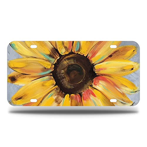 Snapklik.com : Yellow Sunflower Rose License Plate,Car Front License Plates