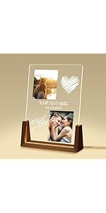 Custom Acrylic Picture Frames with Night Light, Personalized Acrylic ...
