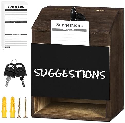 Amazon.com : MyGift Wall Mountable Rustic Burnt Solid Wood Comment Box ...