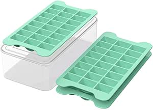 Ice Cube Tray for Freezer with Bin: FDDBI Easy Release Ice Cube Maker - 3Pack Stackable Ice ...
