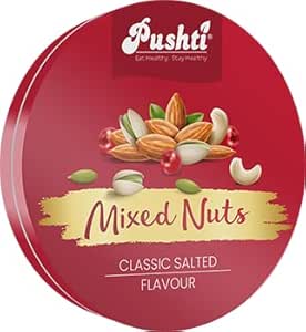 Pushti Salted Mixed Nuts Tin 50 Grams : Amazon.in: Grocery & Gourmet Foods