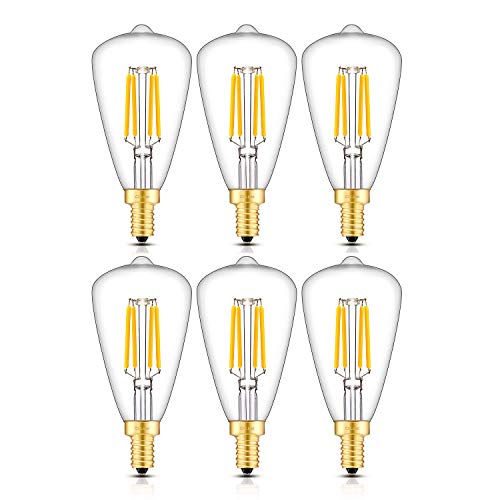CRLight 4W Candelabra LED Edison Bulb 45W Equivalent 2700K Warm White ...