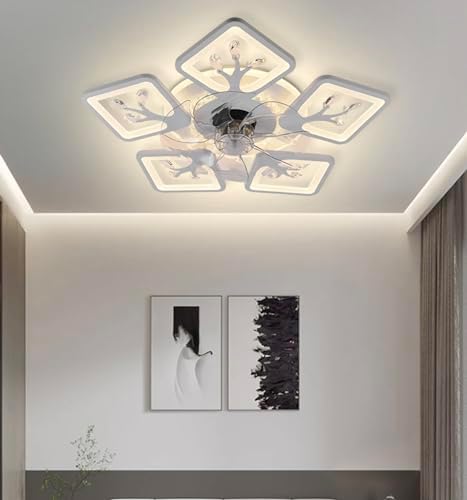 Buy CITRA Aluminium 5 Light 600 Mm White Low Ceiling Light With Fan Led ...