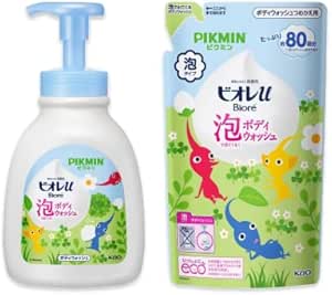Amazon | [期間限定]ビオレu 泡で出てくるボディウォッシュ ピクミンデザイン 本体600ml+詰め替え480ml (フレッシュフローラルの香り) | ノーブランド品 | ボディソープ 通販