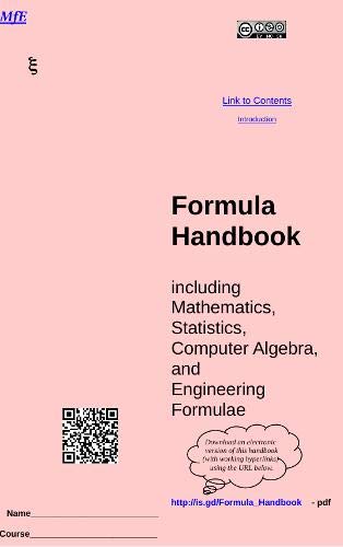 Buy Formula Handbook: including Mathematics, Statistics, Computer ...