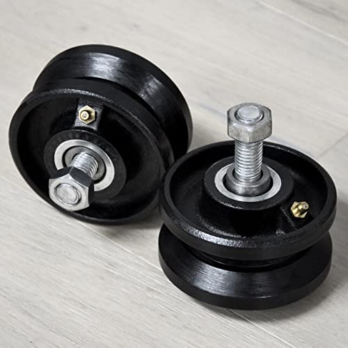 3” Inch V-Groove Gate Wheels Cast Iron Steel Sliding Gate Rollers Metal ...