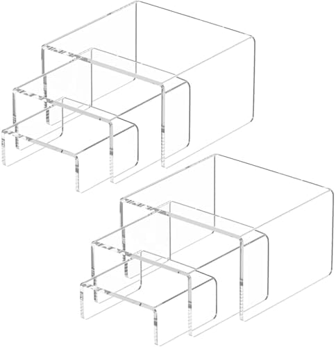 Eidoct Clear Acrylic Display Risers 4Sets 12Pcs Tabletop Display Riser ...