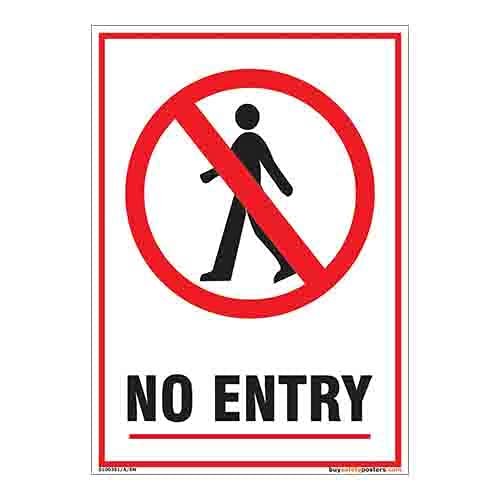 buysafetyposters.com - No Entry Sign In English - Sunboard - Portrait ...