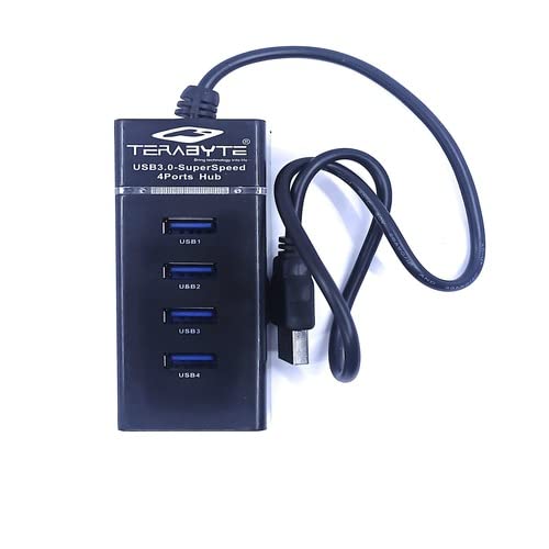 TERABYTE 4 Port USB HUB SuperSpeed 3.0 High-Speed Multiport Slim USB ...