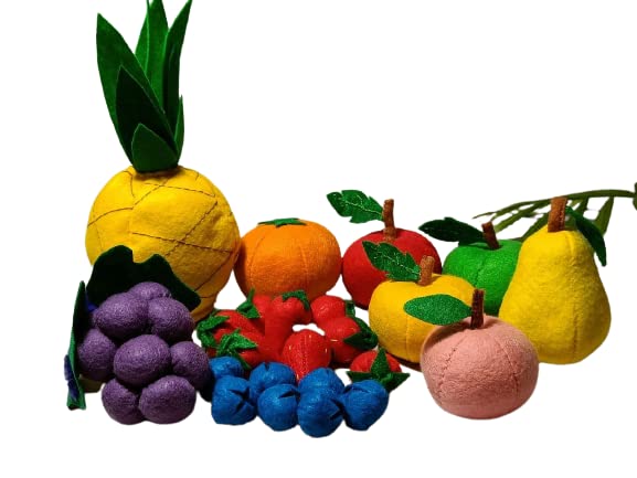 Amazon.com: Handmade Felt Soft Fruits Set 25 pieces. Educational ...
