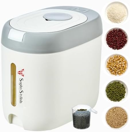 Amazon.com: LivLab 20-25 lbs Rice Dispenser,10.5 Qt/10 L/22-25 lbs Rice ...