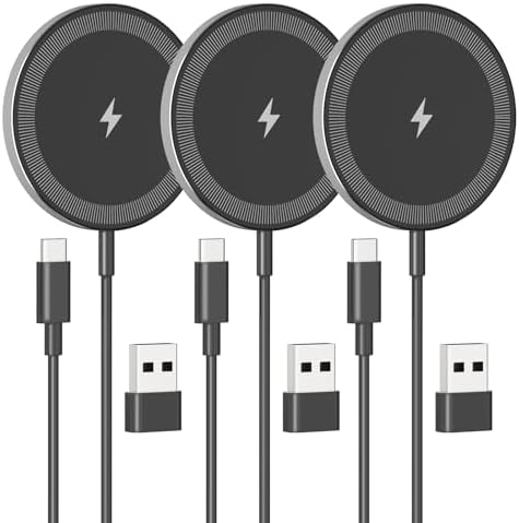 Amazon.com: 3-Pack 15W Magnetic Wireless Charger: Fast Charging Pad for ...