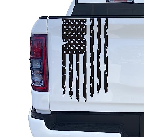 Amazon.com: Distressed American USA US Flag Truck Tailgate Vinyl Decal ...