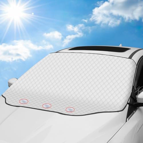 Amazon.co.jp: Tevlaphee Car Sun Shade, Front Sun Shade, UV Protection ...