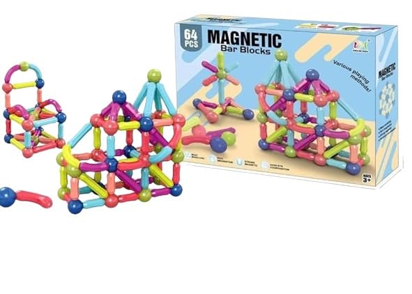 ANK_The_Punk Magnetic bar Blocks (64 pcs) (Sorting, Stacking & Plugging ...