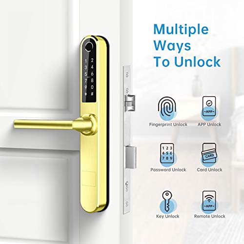 Smart Lock, Ruveno Slim Smart Door Lock, Fingerprint Door Lock ...