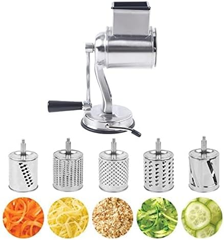 Amazon.com: 5-in-1 Rotary Cheese Grater Vegetable Slicer Large, Rotary ...
