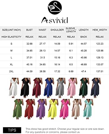 Amazon.com: Asvivid Wedding Guest Dresses for Women 2023 Summer V Neck ...