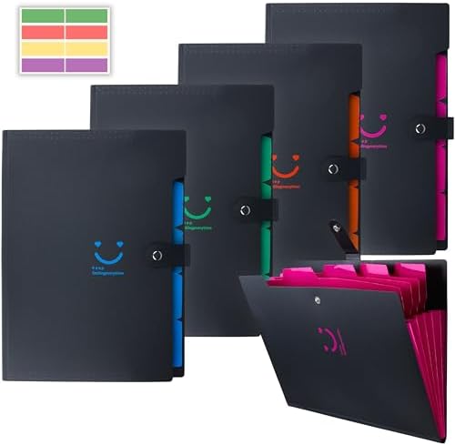 SPS 5 Pocket Expanding File Folder Smile Design - Fits A4 & Letter Size ...