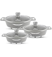 LIFE SMILE Cookware Set - Pots and Pans set Granite Non Stick Coating ...