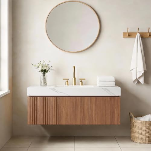 Amazon.com: Tocador de baño flotante de 48 pulgadas con fregadero ...