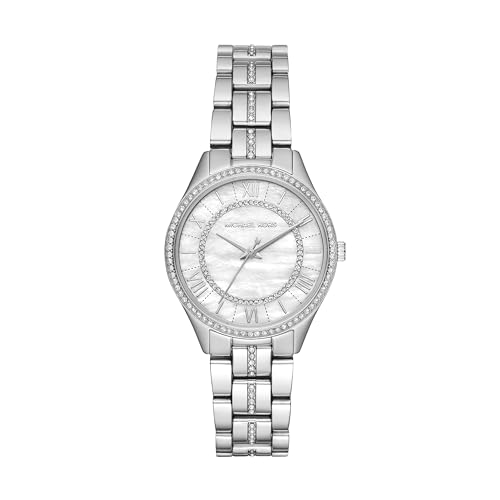 Michael Kors Lauryn Three-Hand Silver-Tone Stainless Steel Women's ...