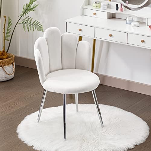 TzUfa Makeup Chair,Velvet Accent Chair for Living Room/Bed Room, Shell ...