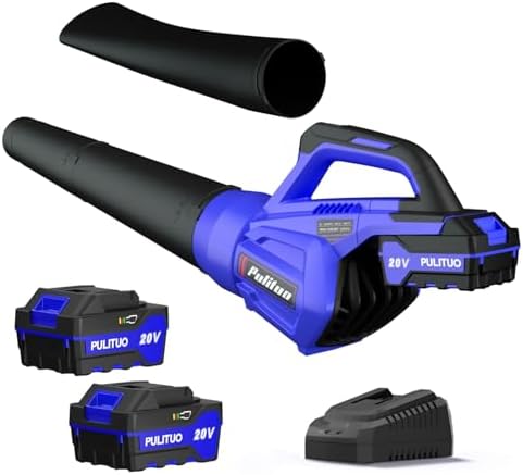 Amazon.com: Leaf Blower Cordless with 2 Batteries and Charger, 20V ...
