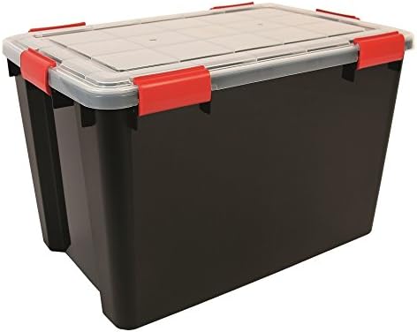 IRIS 1 x 70 Litre Extra Large Weathertight Airtight Black/Clear Plastic ...