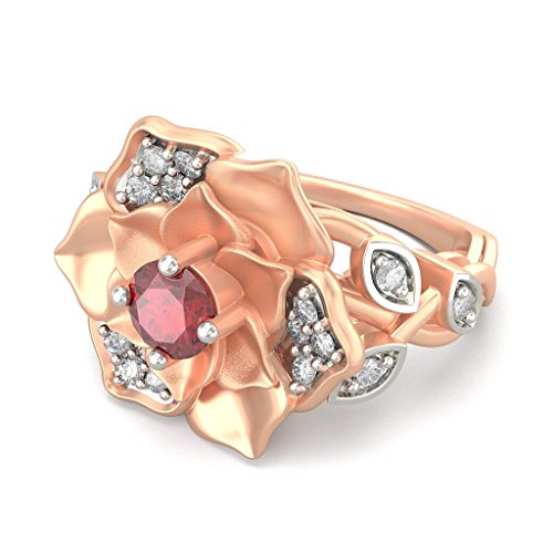 Buy BlueStone 18k Rose Gold and Diamond Wild Rose Ring at Amazon.in