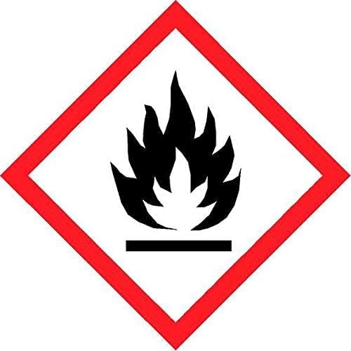 Highly flammable coshh symbol Safety sign - Self adhesive sticker 100mm ...