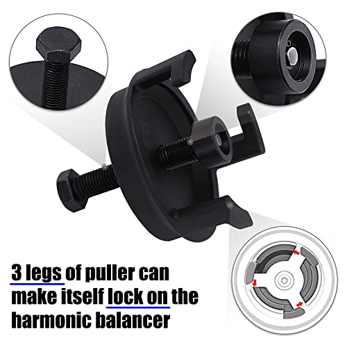Snapklik.com : Harmonic Balancer Puller Crank Pulley Puller Removal Tool Compatible For GM Dodge ...