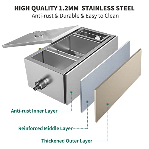 Snapklik.com : Grease Trap, 25LB Commercial Stainless Steel Interceptor ...