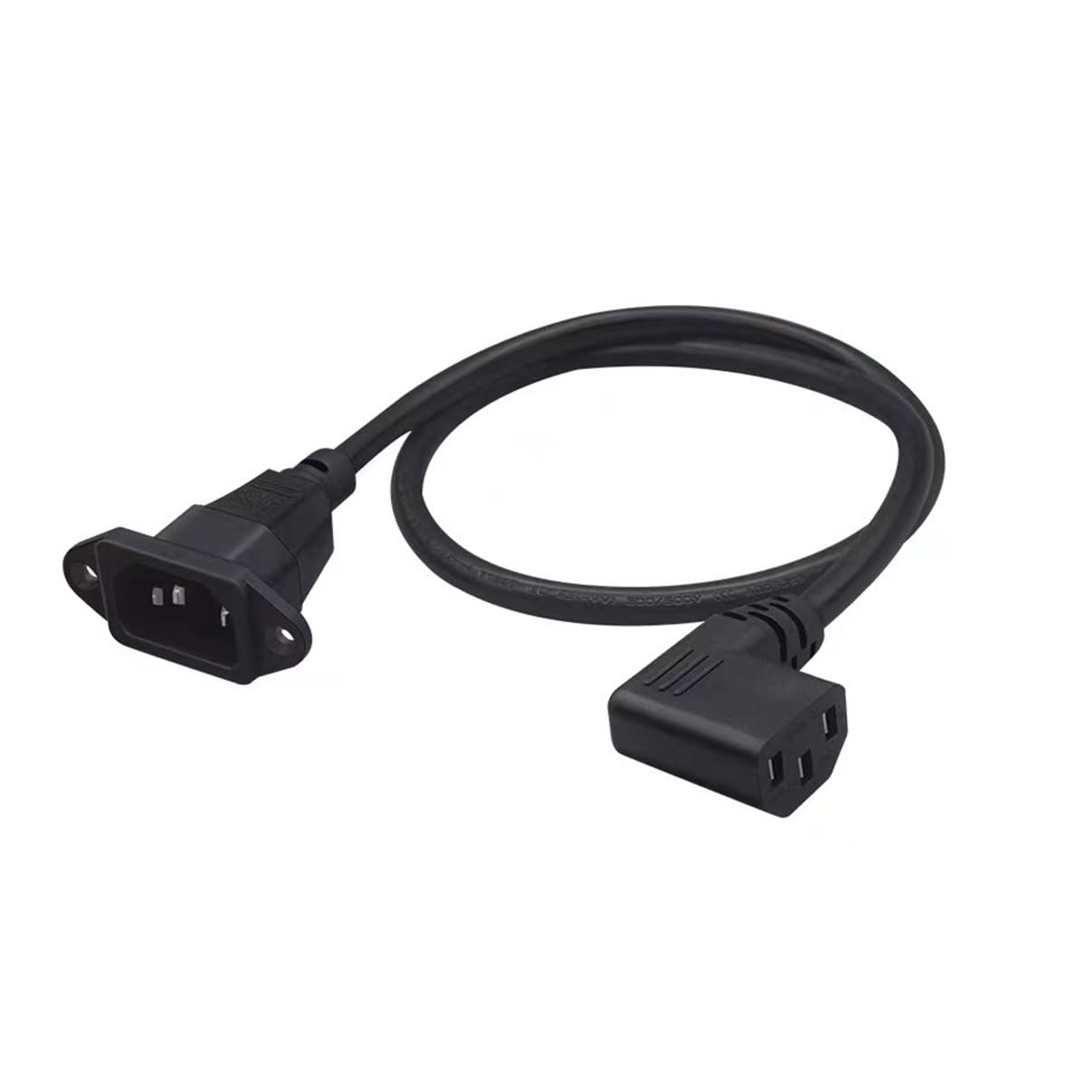 Snapklik.com : C13 To C14 Panel Mount Power Cord 90 Degree IEC320 1.9ft ...