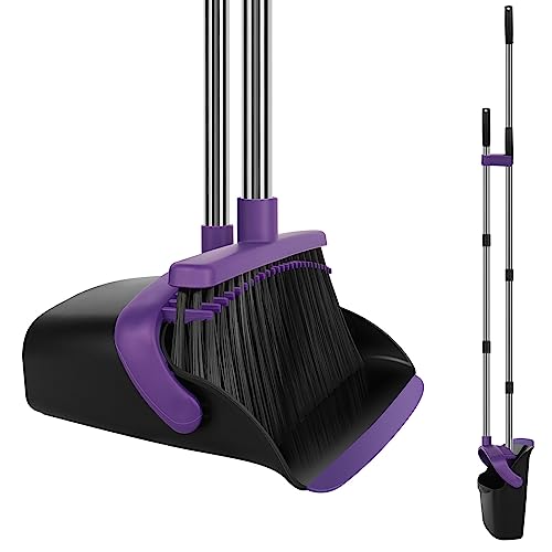 Extra-Large Upright Broom and Dustpan Set, 55-inch Long Handle - Want ...