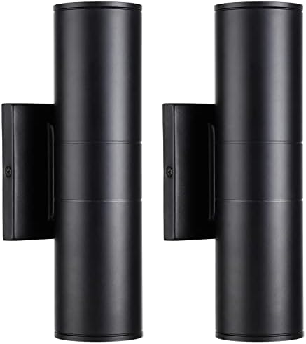 LUXRITE Modern Cylinder LED Up and Down Outdoor Wall Lights, 5CCT ...