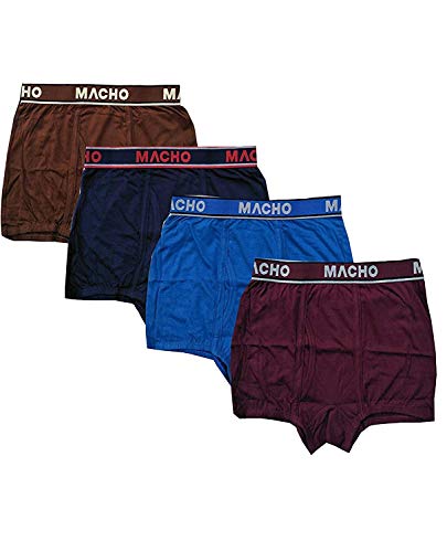 Macho Men's Cotton Multicolour Mini Trunk/Underwear Pack of 4 : Amazon ...
