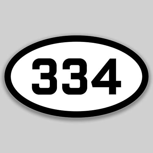 334 Area Code Sticker Alabama Montgomery Auburn Dothan City Pride Love ...
