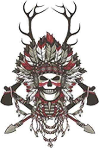 Amazon.com - Scary Native American Indian Skull with Antlers, Axe and ...